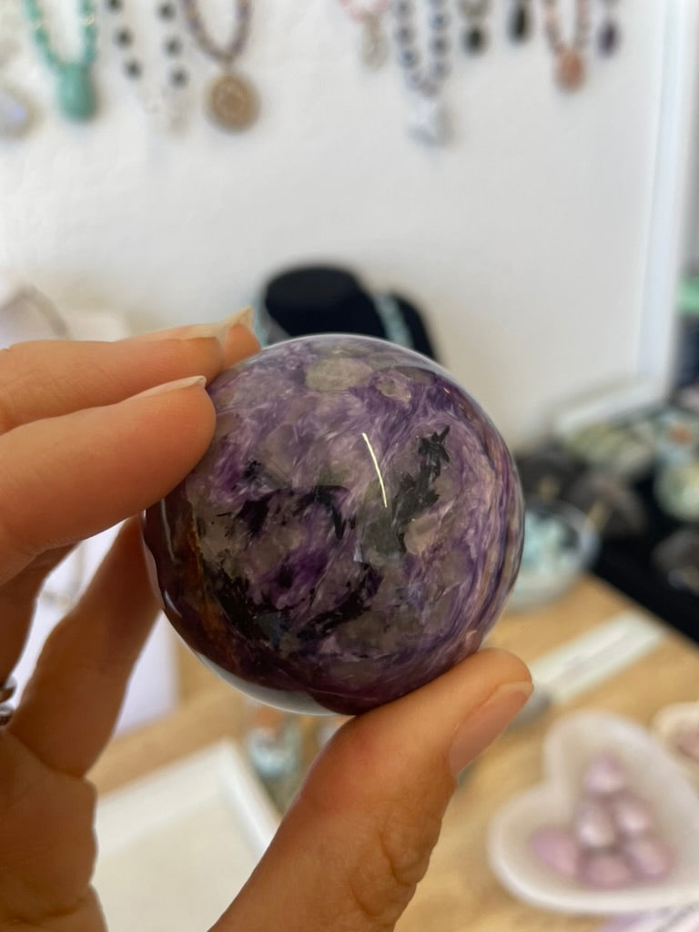 Charoite Sphere – Bowls of Sound